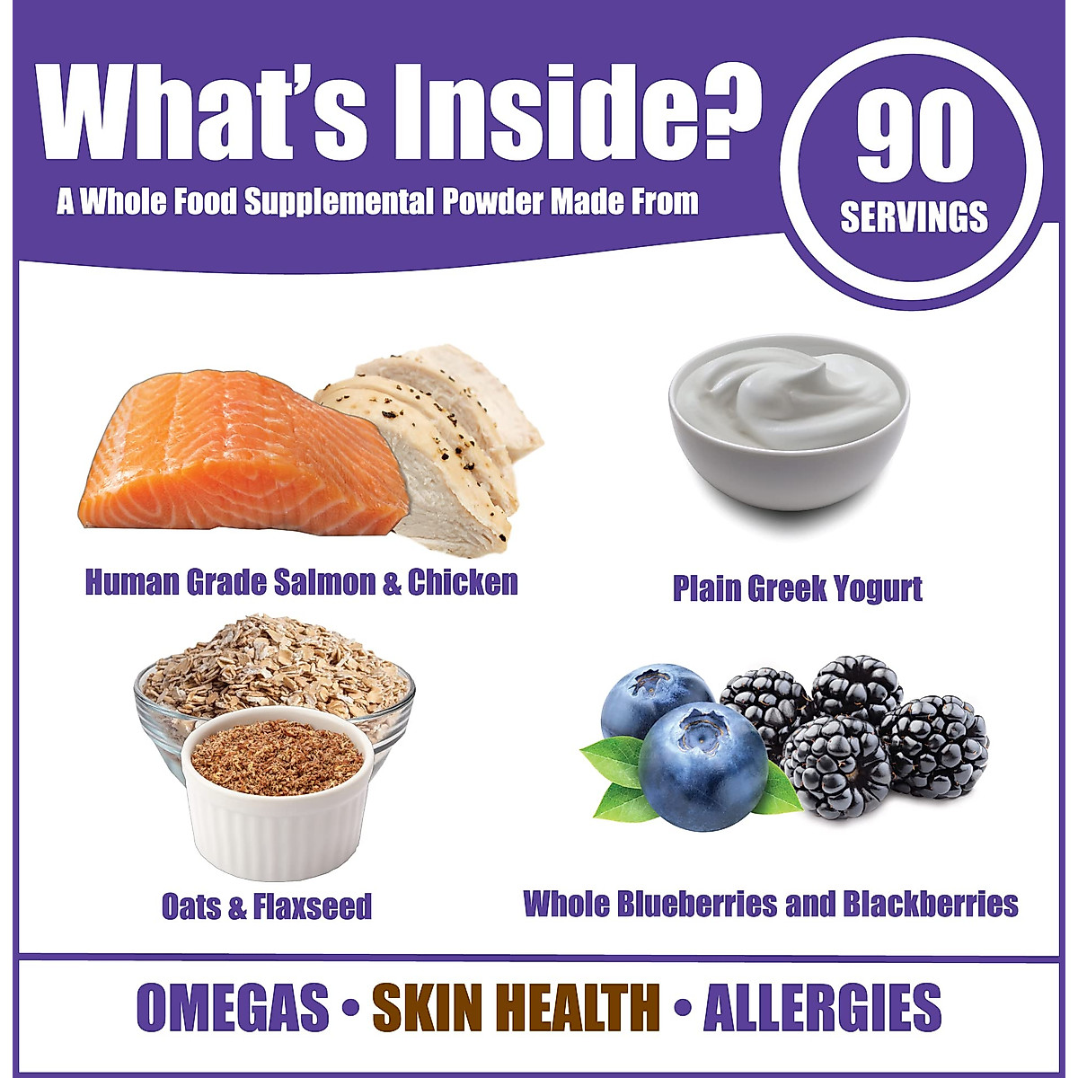 Whole Life Pet Healthy Skin Daily Supplement for Dogs – Omegas, Probiotics, Prebiotics, Antioxidants. Skin, Anti-Itch, Allergies. Mixes in Food or with Water for Hydrating Snack