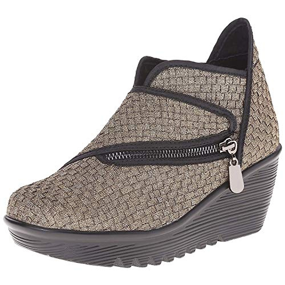 Bernie Mev Women's Zig Zag Ankle Bootie, Bronze, 38 EU/38 EU = 7.5-8 M US