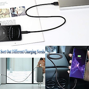 Elebase USB Type C Charger Cable 3 Pack 1.5/3.3/6.6FT,Charging Cord for Samsung Galaxy A02s A03s,A12 A13,A21 A22 A23,A31 A32 A33,A41 A42,A52 A52s A53 A54,A71 A72 A73,Note 10 20,S21 S22 S23 S24