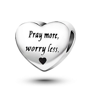 KunBead Holy Bible Birthday Heart Cross Bead Charms for Bracelets Gift for Grandma Sister Mom Best Friend Daughter Mother