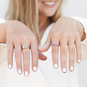 EVE'S ADDICTION Custom Women's Sterling Silver 3 Stone Birthstone Ring, Sizes 8 - Mother's Ring - Personalized Ring for Her - Birthstone Jewelry - Gift for Mom - Gifts for Mom