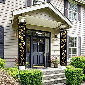 2 Pieces 70th Birthday Party Decorations Cheers to 70 Years Banner 70th Party Decorations Welcome Porch Sign for 70 Years Birthday Supplies (70th Birthday)