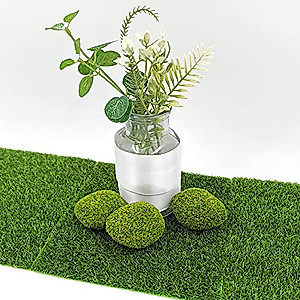 SNAIL GARDEN Fairy Artificial Grass, 8Pack Life-Like Garden Lawn with 5Pcs Artificial Moss Rocks-Miniature Ornament Garden Fairy Accessories for Garden Dollhouse DIY Decoration(6 x 6 Inch)
