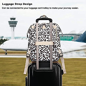 Yusudan Leopard Laptop Backpack for Women Men, 15.6 inch College School Backpack Bookbag for Work/School/Travel/Business