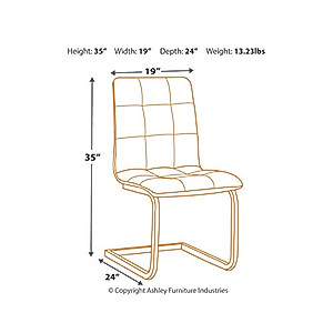 Signature Design by Ashley Madanere Contemporary Faux Leather Upholstered Dining Chair, 4 Count, White