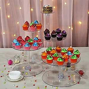 Efavormart Lovely 5 Tier Acrylic Crystal Glass Clear Cake Dessert Decorating Stand for Birthday Party Wedding