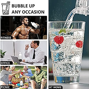 Mycket Soda Maker Bottles, Carbonating Bottles, 1L BPA Free Reusable PET Sparkling Water Bottles for Soda Machine, 2 Pack, Black+White