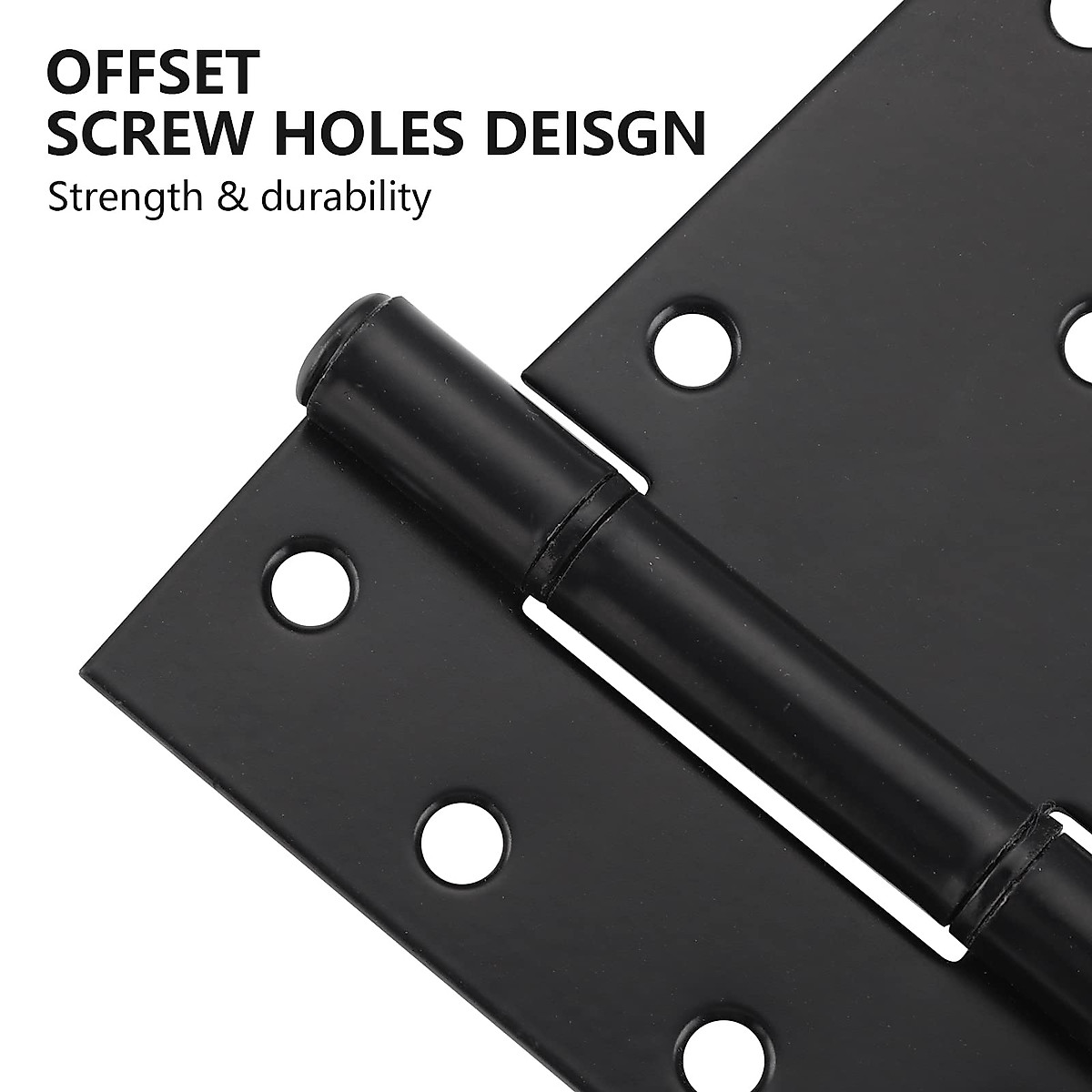 Heavy Duty Gate Hinges 4 Pack, 3.5 Inch Black Shed Barn Door Hinges, Metal Gate Hinges for Wooden Gates Wood Fence Outdoor with Screws, HOME MASTER HARDWARE