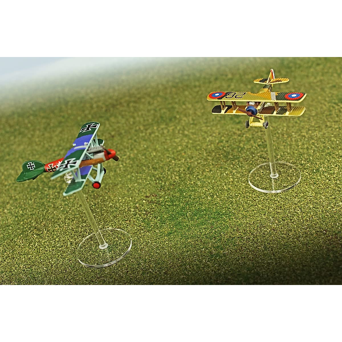 LITKO 32mm Circle Flight Stands with 2-inch pegs, 1.5mm Clear (10)