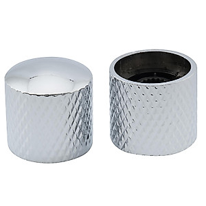 Musiclily Metric 6mm Metal Guitar Dome Knobs Volume Tone Control Knobs for Fender Telecaster Electric Guitar Precision P-Bass,Chrome (4 Pieces)
