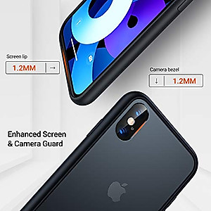 TORRAS Shockproof iPhone Xs Case/iPhone X Case/iPhone 10 Case/iPhone 10s case [Military Grade Drop Protection] Anti-Scratch Hard PC Back and Soft Silicone Thin Case Slim Fit iPhone X/XS Case-Black