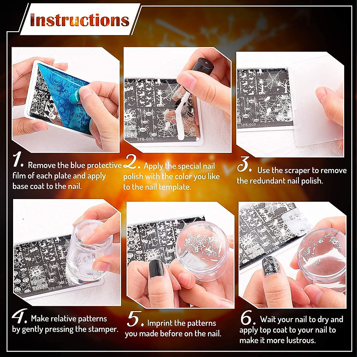 Whaline 6Pcs Snowflake Nail Art Plates Circular Rectangular Winter Stamping Plates Christmas Stamp Templates Stamping Kit for DIY Print Manicure Salon Design Xmas Gift