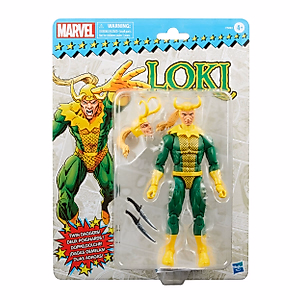 Marvel Legends Series Loki 6-inch Retro Packaging Action Figure Toy, 3 Accessories