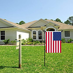 HOOSUN Garden Flag Stand, Premium Garden Flag Pole Holder Metal Powder-Coated Weather-Proof Paint with one Tiger Clip and two Spring Stoppers without flag