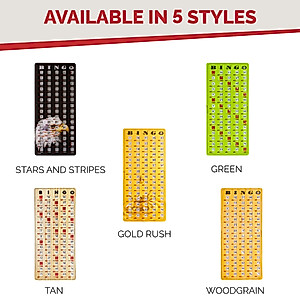 MR CHIPS Jam-Proof Finger Tip Master Bingo Card with Sliding Windows Large Cardboard Calling Cards Stars and Stripes Style