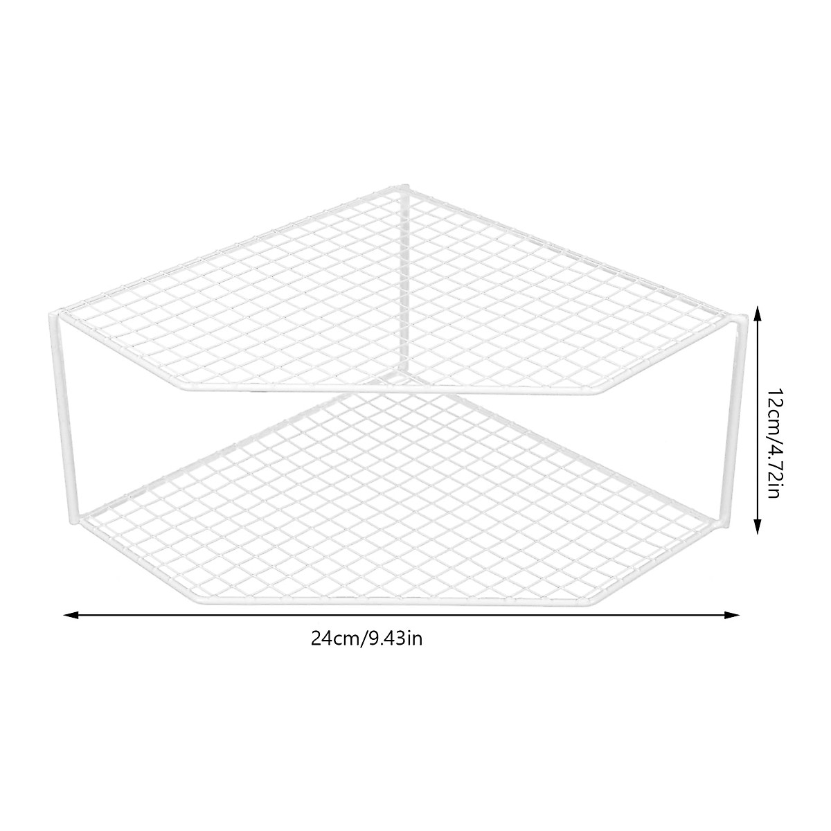 Hemoton 2pcs Countertop Spices Rack Syrup Bottle Rack Draining Pan Rack Two-Layer Pan Organizer Small Corner Shelves 2 Tier Corner Shelves Pan Storage Rack Shelf Wrought Iron Sink White