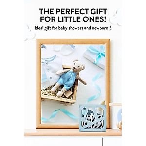 Malarkey Kids Silicone Teething Toys Chew Cube Baby Toy Activity Cube for New Born Babies Toys Rattle Teether Four Way Sensory Stimulation (Easy Grip, BPA Free Non Toxic, Steel Blue, Pack of 1)