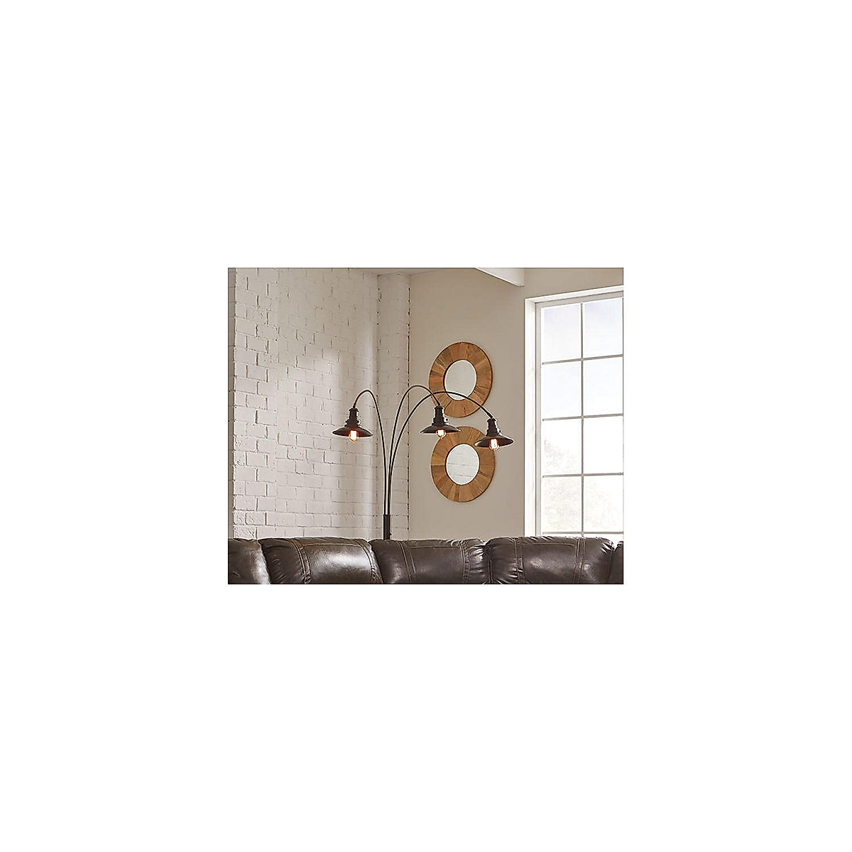 Signature Design by Ashley Sheriel Industrial Metal Arc Lamp with Adjustable Neck, Black