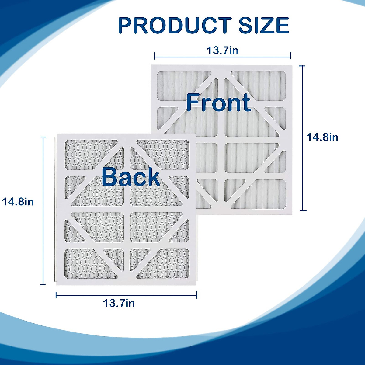 Fizerneer 5 Pack MERV-10 Filter Replacement Set Compatible with AlorAir CleanShield HEPA 550, 13.7"×14.8"×0.8"