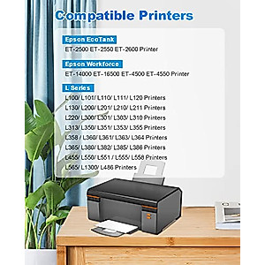 JoyPrinting Epson 664 Ink Refill Bottles Replacement for T664 Ink Work for EcoTank ET-2650 ET-2500 ET-2550 ET-2600 ET-4500 ET-14000 L100 L110 L120 L200 L210 L300 L350 L355 L550 L555 Printers (5 Pack)