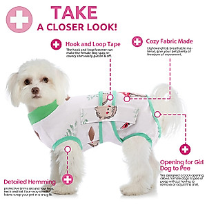 KOESON Dog Recovery Suit, Spay Suit for Female Dogs with Pee Hole Pet Surgical Recovery Suit Dog Cone Alternative, Dog Surgery Recovery Suit Anti Licking Pet Bodysuit for Abdominal Wound Hedgehog XS