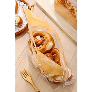 Lesibag - 50 Packs Bread Bags to Keep Bread Fresh, Zippered Food Bag for Homemade Bread Loaf, Freezer Bread Storage Bag, Reusable Food Storage Bag