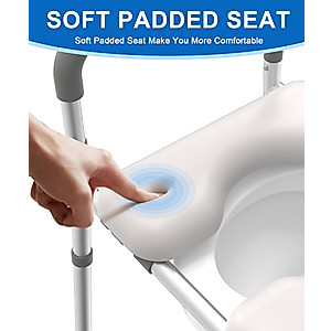 HOMLAND Raised Toilet Seat with Handles, Toilet Seat Riser for Seniors with Adjustable Height & Width, FSA/HSA Eligible 400lb Handicap Elevated Toilet Seat for Elderly, Pregnant, Fit Any Toilet