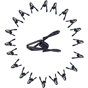 20 Pcs 2 Inch Black Chip Clips, PVC Coating High Elasticity Strength Steel Clothes Pins, Food Clips and Bag Clips