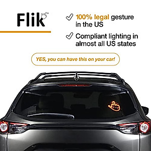 FLIK Original Middle Finger Light - Give The Bird & Wave to Drivers - Hottest Gifted Car Accessories, Truck Accessories, Car Gadgets & Road Rage Signs for Men, Women, & Teens - Funny Back Window Sign