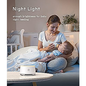 Dreamegg D1 Sound Machine Baby - White Noise Machine for Baby with Night Light, 24 High Fidelity Sounds, Timer & Memory Feature, Noise Machine for Baby Adults, Home, Office, Travel (White)