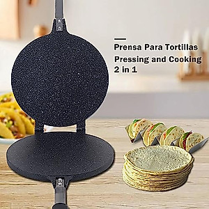 Prensa Para Tortillas De Harina 7.5 Inch Comales Para La Estufa De Teflon Tortillera Mexicanas Para Hacer Tortilla Chapati De Maiz y Roti Stove Top Pan Corn Quesadilla Maker Press And Cooker Cast Iron