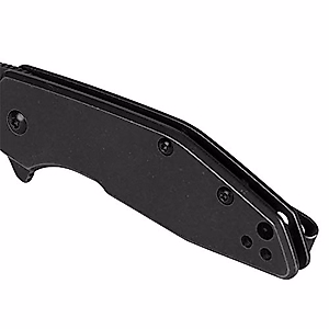 Kershaw Gravel Pocket Knife EDC, 2.5" 8Cr13MoV Steel Reverse Tanto Blade, Assisted Opening Folding Knife,Black