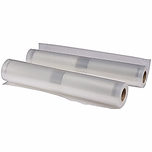 Nesco Deluxe Food VS-12 Vacuum Sealer, Silver & VS-04R Two 11" x 20' Vacuum Sealer Rolls & Vacuum Sealer Bags 8" x 20", Use for Sous Vide or Meal Prep, BPA Free