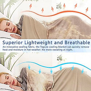 Topcee Cooling Throw Blanket for Hot Sleepers,Arc-Chill Q-Max >0.5 Cool Fiber,100% Oeko-Tex Certified Lightweight Summer Cool Blanket for Travel/Outdoor Ultra Cold Breathable,50''x70''