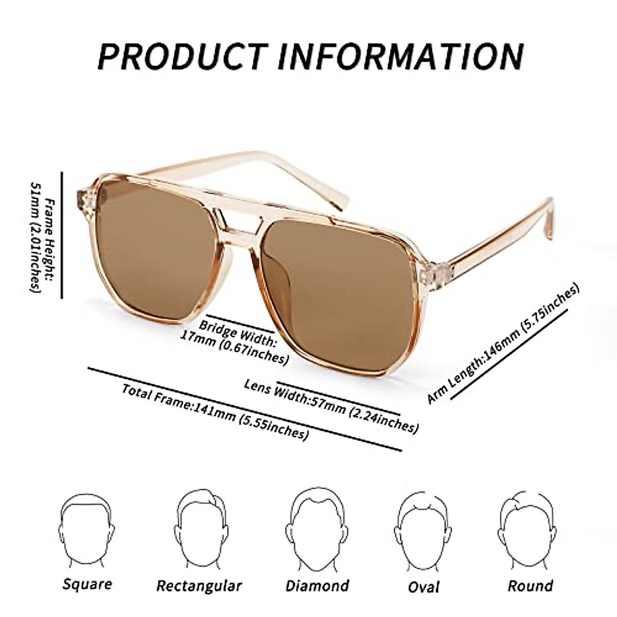 FEISEDY Retro Square Aviator Sunglasses Women Men 70s Vintage Trendy Plastic Frame Sun Glasses B2835