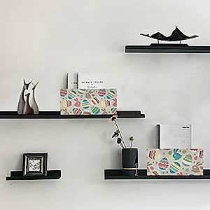 Spring Easter Eggs Rabbits Storage Basket Felt Storage Bin Collapsible Felt Storage Foldable Boxes Containers Organizer for Clothes Towels Magazine