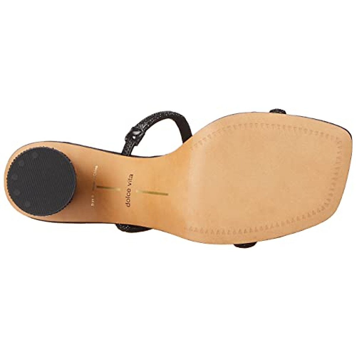 Dolce Vita Women's Noles Chunky Round Heel, Black Rhinestone, 8.5