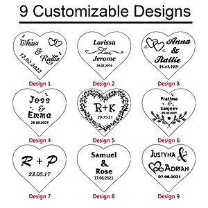 ANQIYI Personalized Engagement Ring Box Wedding Ring Holder Case for 2 Rings, Engraved Name Wooden Jewelry Ring Boxes for Wedding Proposal Engagement