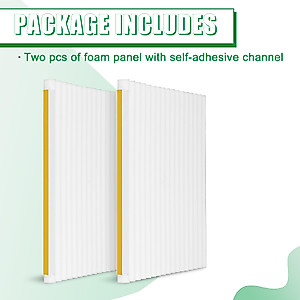 Forestchill Window Air Conditioner Side Panels, 17" H x 12" W x 1" T Surround Insulation Extra Wide Foam Panels for Window AC Units Cover Large Window, White, 2 Pack