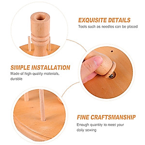 SEWACC Wooden Spool Holder Sewing and Embroidery Thread Rack and Organizer Thread Rack for Sewing Quilting Embroidery Hair- braiding 16cm