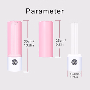 COTTON KNIGHT, UV Light Sanitizer, 55W UVC Germicidal Lamp, Air and Surface Sterilization, Kills 99.99% Germ Mites Molds, Room/Bathroom/Basement up to 750 sqft, 1Y Warranty (Pink with Ozone)