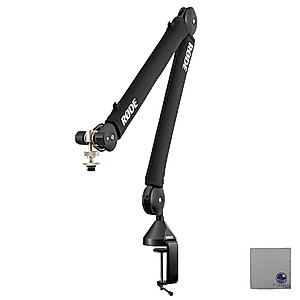 Rode PSA1+ Professional Studio Boom Arm for Broadcast Microphones with Quick Release Microphone Adapter and StreamEye Polishing Cloth