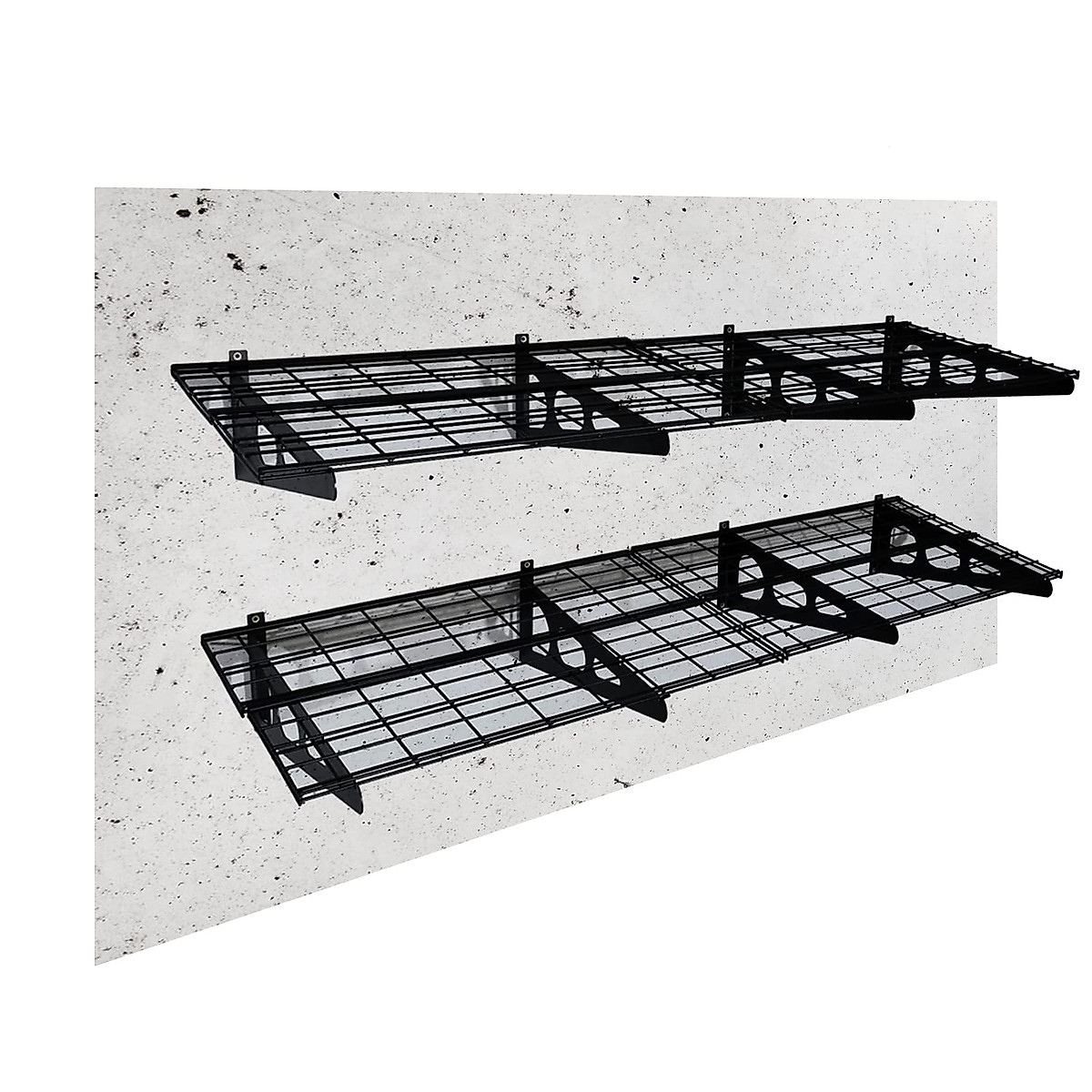 Sylvan Modular Garage Wall Shelves for Storage DIY Wall Mount Shelf with Garage Shelving Wall Mounted Kit Sturdy Garage Wall Shelving and Wall Mount Shelf Construction (Two 1'x6' Kits)