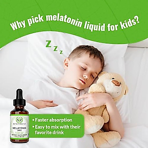 Liquid Melatonin for Kids and Adults 3mg - Natural Sleep Aid Drops, Berry Vanilla Flavor, Made in USA. Tincture Helps Fall Asleep Faster, Stay Asleep Longer. Children Friendly. Non-GMO. No Fillers.
