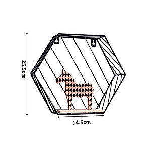 PIBM Stylish Simplicity Shelf Wall Mounted Floating Rack Wooden Storage Basket Bedroom,14.5X25.5Cm,2 Colors Avaliable, Black , 2#