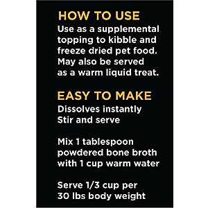 Nature's Diet Pet Bone Broth Protein Powder with Pumpkin, Fish Oil and Turmeric (Beef, 16 oz = 159 Servings)