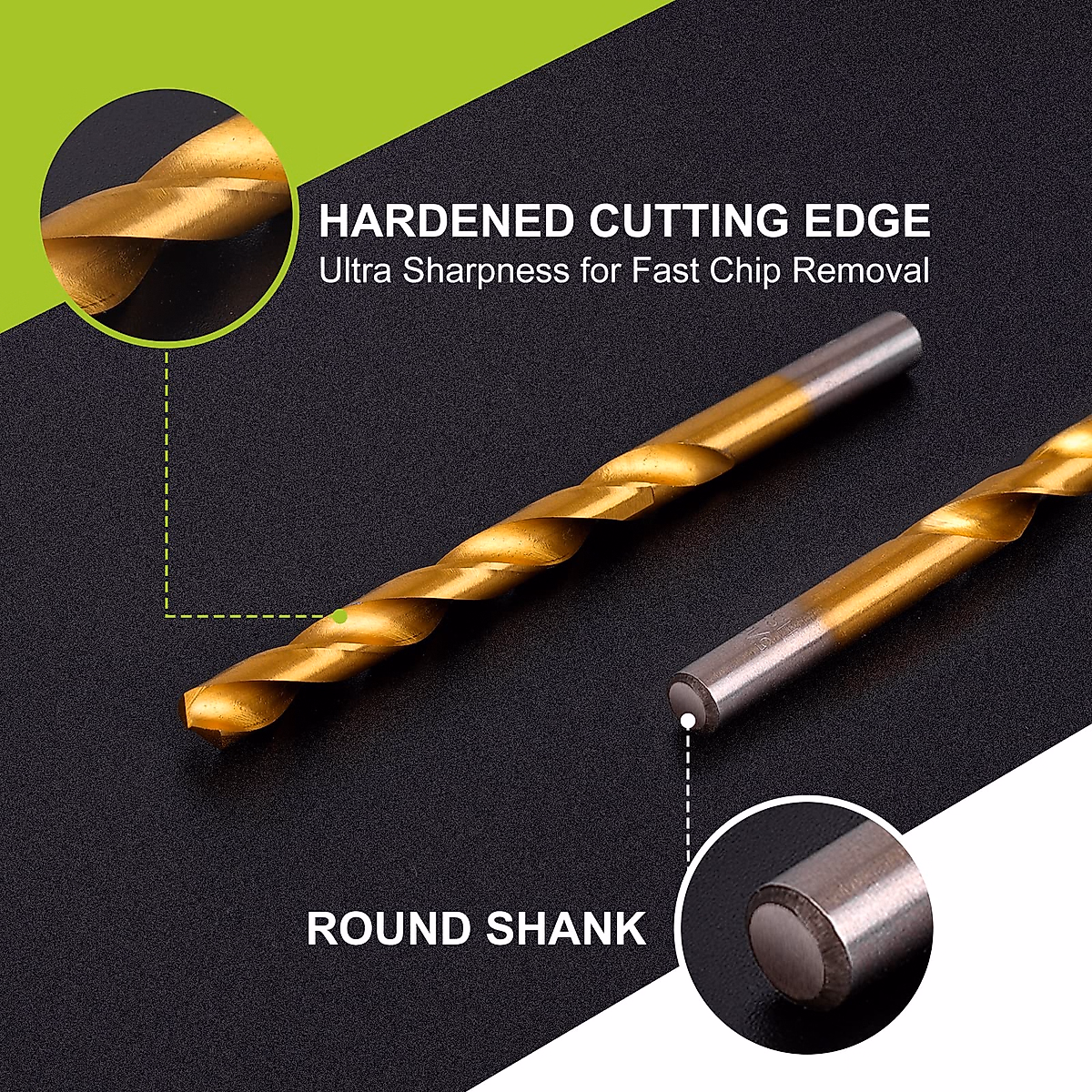 COMOWARE 230 Pcs Drill Bit Set for Wood & Metal - Titanium Wood Drill Bits, High Speed Steel Drill Bit Kit Titanium Coated for Wood, Metal, Plastic, Aluminum Alloy with Storage Case, 3/64"-1/2"