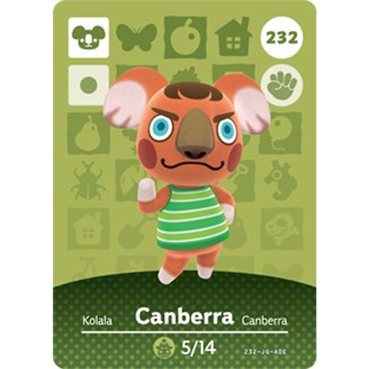 Canberra - Nintendo Animal Crossing Happy Home Designer Amiibo Card - 232