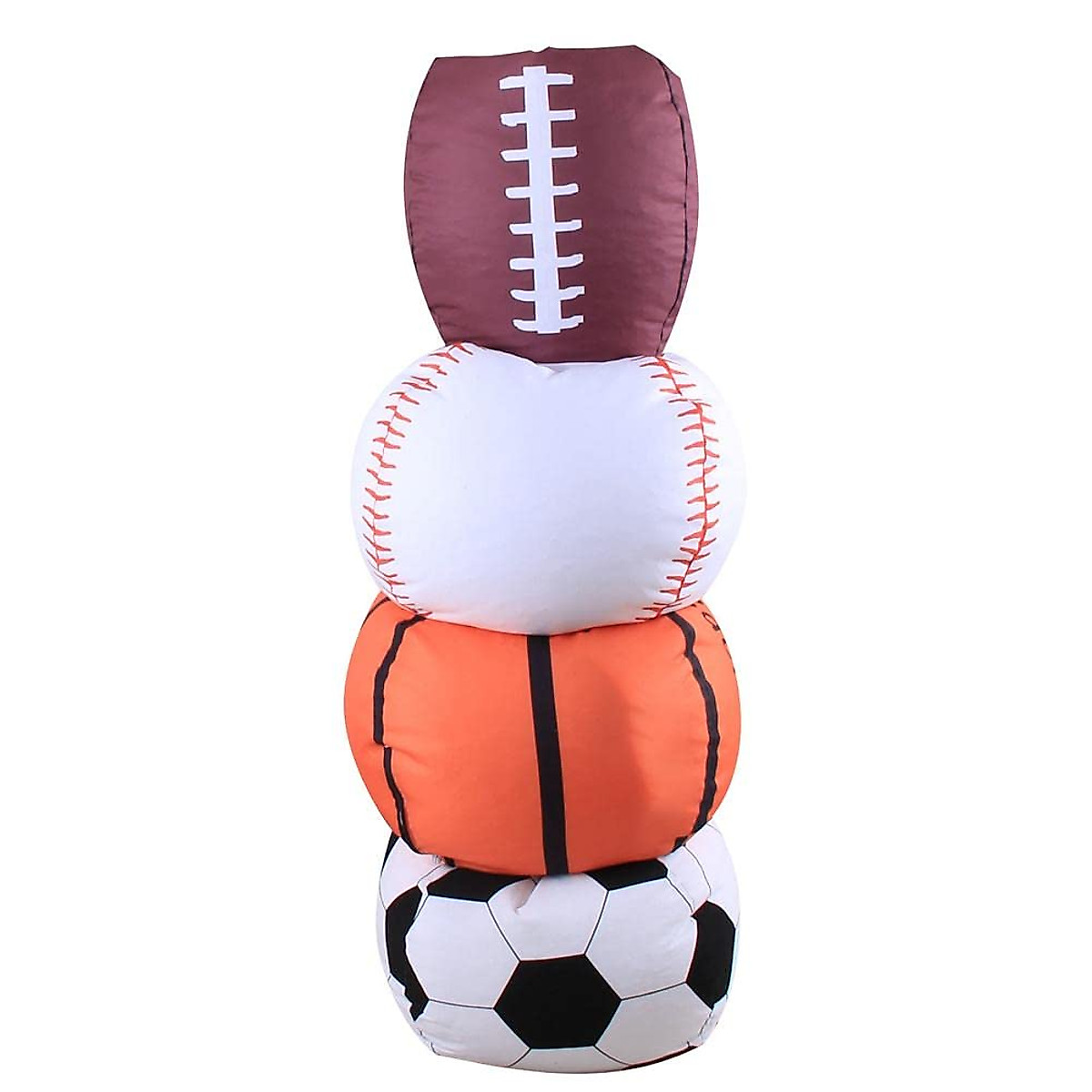 KENANLAN Football Bean Bag Soccer Bean Bags Bean Bags for Kids Storage Bean Bag Chair 18 Inch Zippered Bean Bag Cover for Kids Plush Toy Game (Basketball)