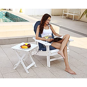 COSNUOSA 2 Pcs Rocking Chair Cushion High Back Adirondack Chair Cushion Waterproof Patio Cushions for Outdoor Furniture Navy